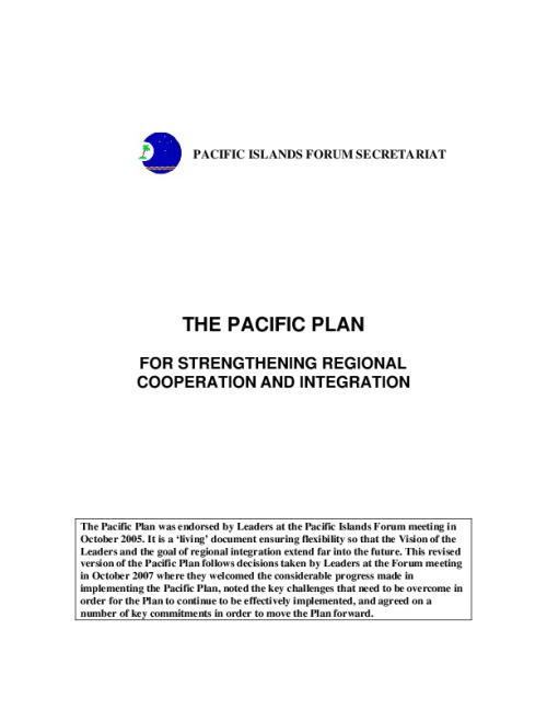 The Pacific Plan - For Strengthening Regional Cooperation and ...